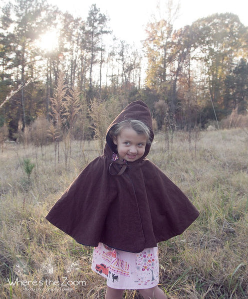Hooded Cape for Girls | Girls' Hooded Cape Sewing Pattern – Seamingly ...